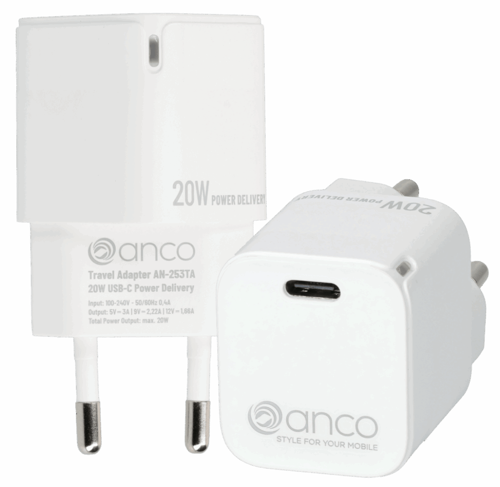 anco® mini Ladeset 20W USB-C PD auf USB-C weiß