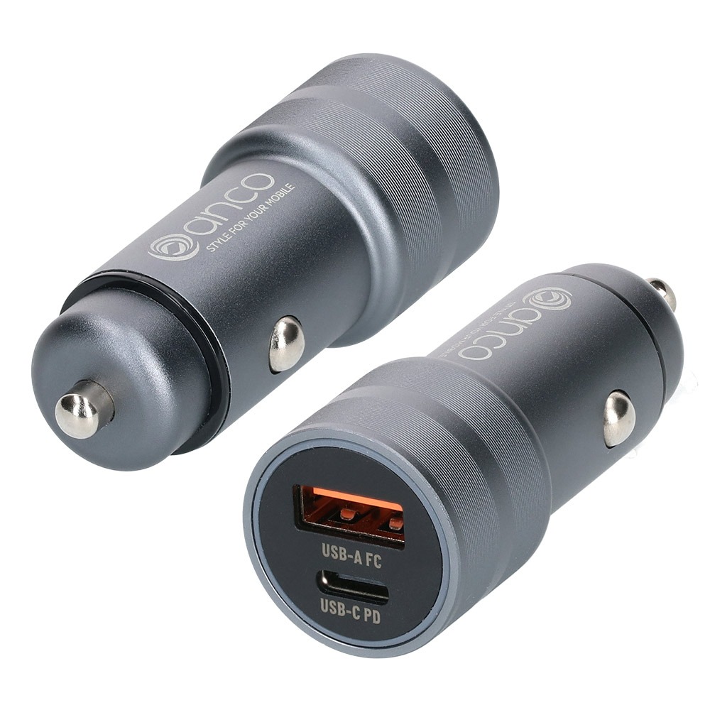 anco® Dual Car Charger USB-A FC + USB-C PD 38W
